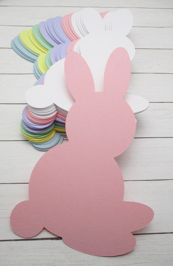 Bunny Rabbit Cutouts-pastel Cardstock-easter Crafts-paper | Etsy