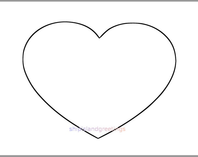 6 Inch Heart Printable Template-large Heart Cutout-valentines Day Decor ...