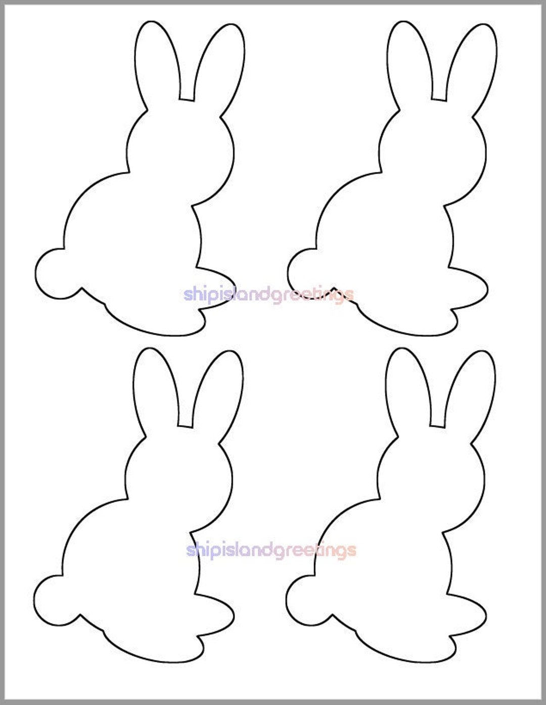 5 Inch Bunny-printable Template-spring Baby Shower Decor-spring Crafts ...