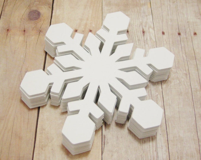 Snowflake Cutouts-large Cardstock Snowflakes-4 Inch-winter Crafts ...
