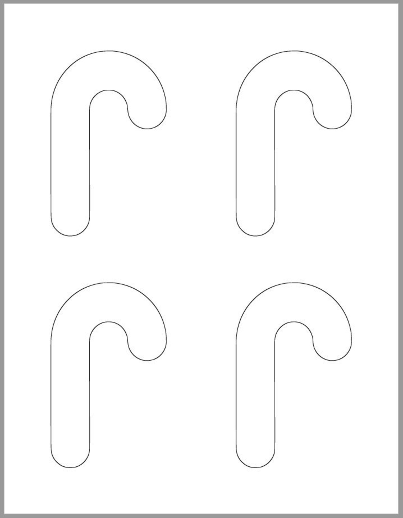 4 inch Candy Cane Template-Printable Template-Holiday | Etsy