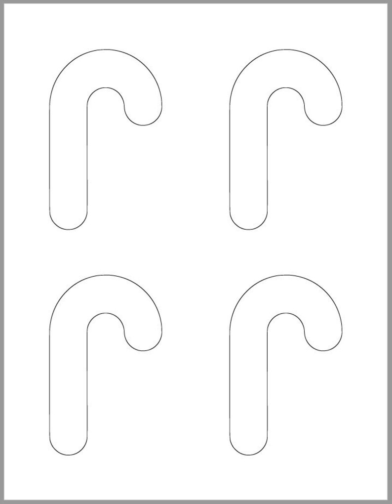 4 Inch Candy Cane Template Printable Template Holiday Etsy