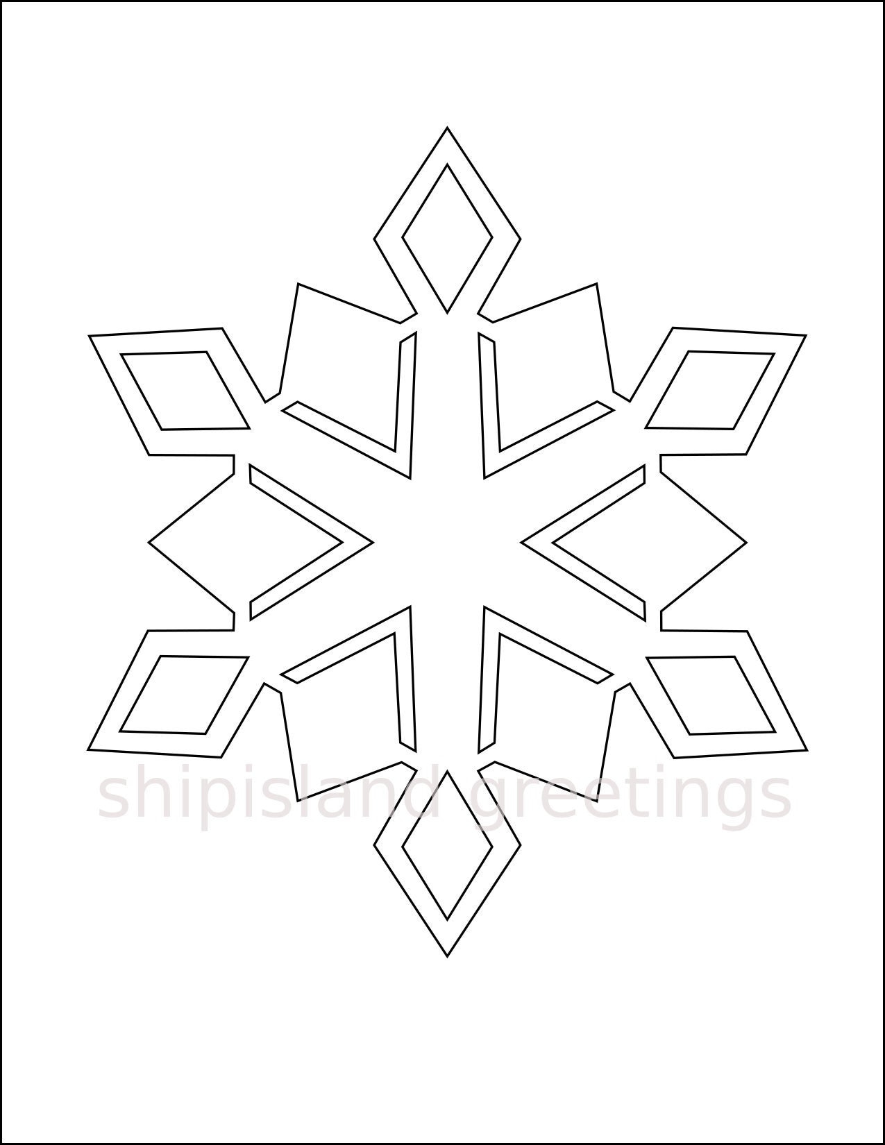 8 Inch Snowflake Template-printable Snowflake-winter - Etsy