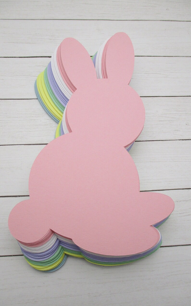 Bunny Rabbit Cutouts-pastel Cardstock-easter Crafts-paper | Etsy