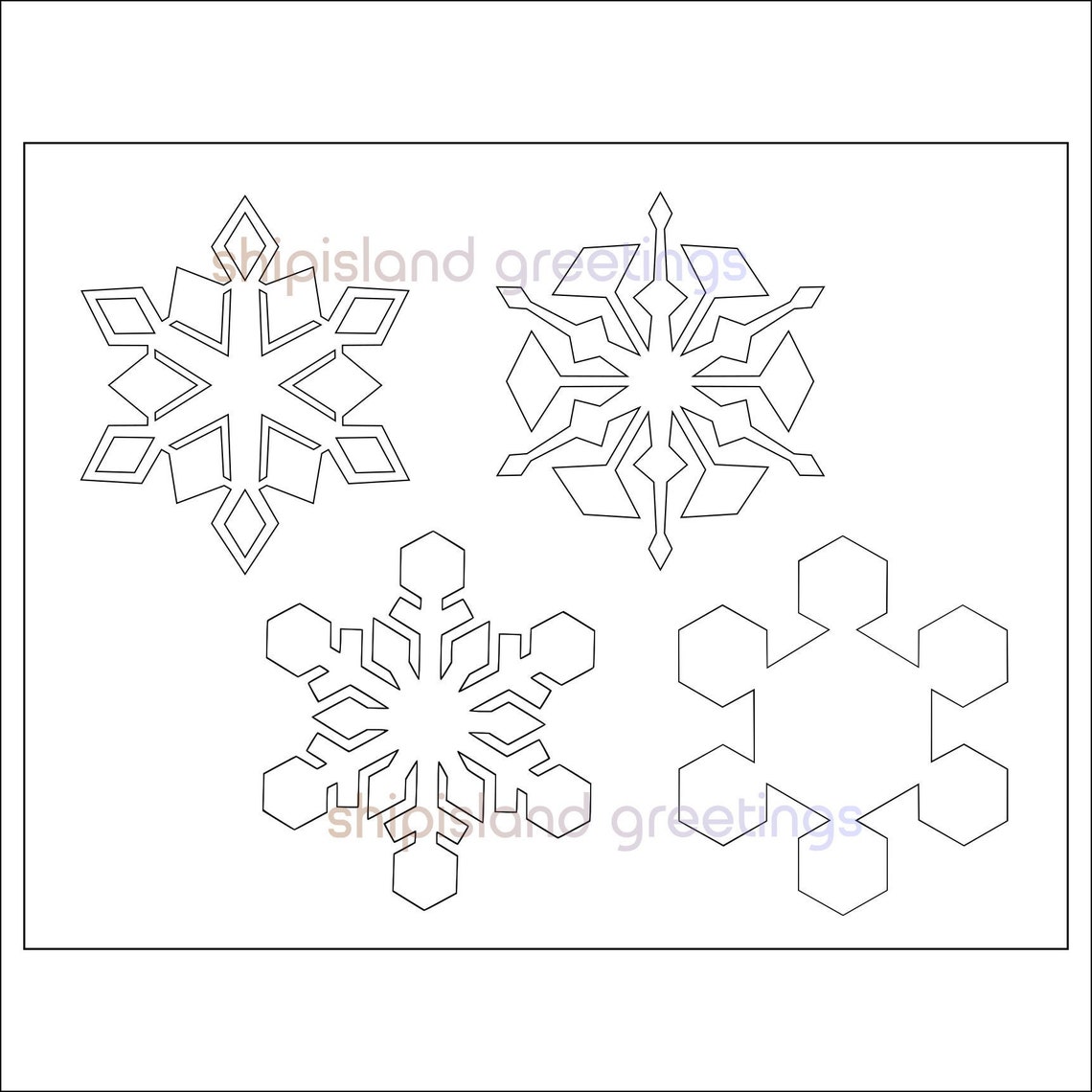 4 Inch Snowflakes Template-printable Snowflakes-winter Crafts-christmas ...