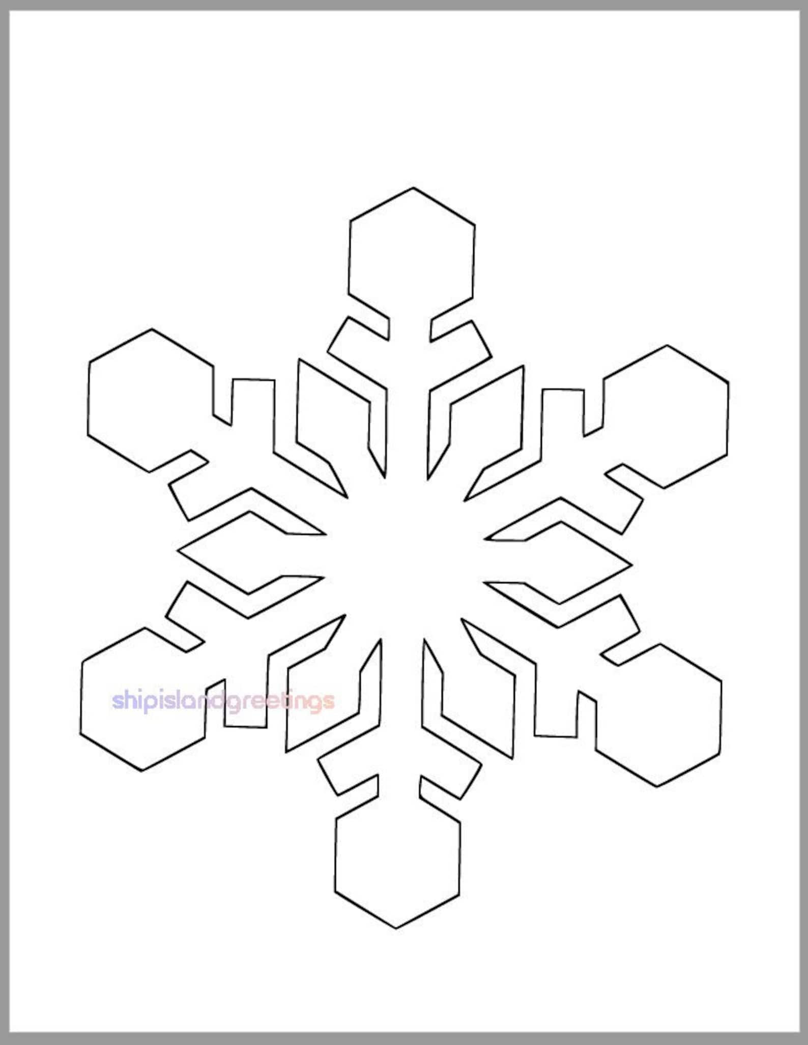8 Inch Snowflake Template-printable Snowflake-winter Crafts-christmas ...