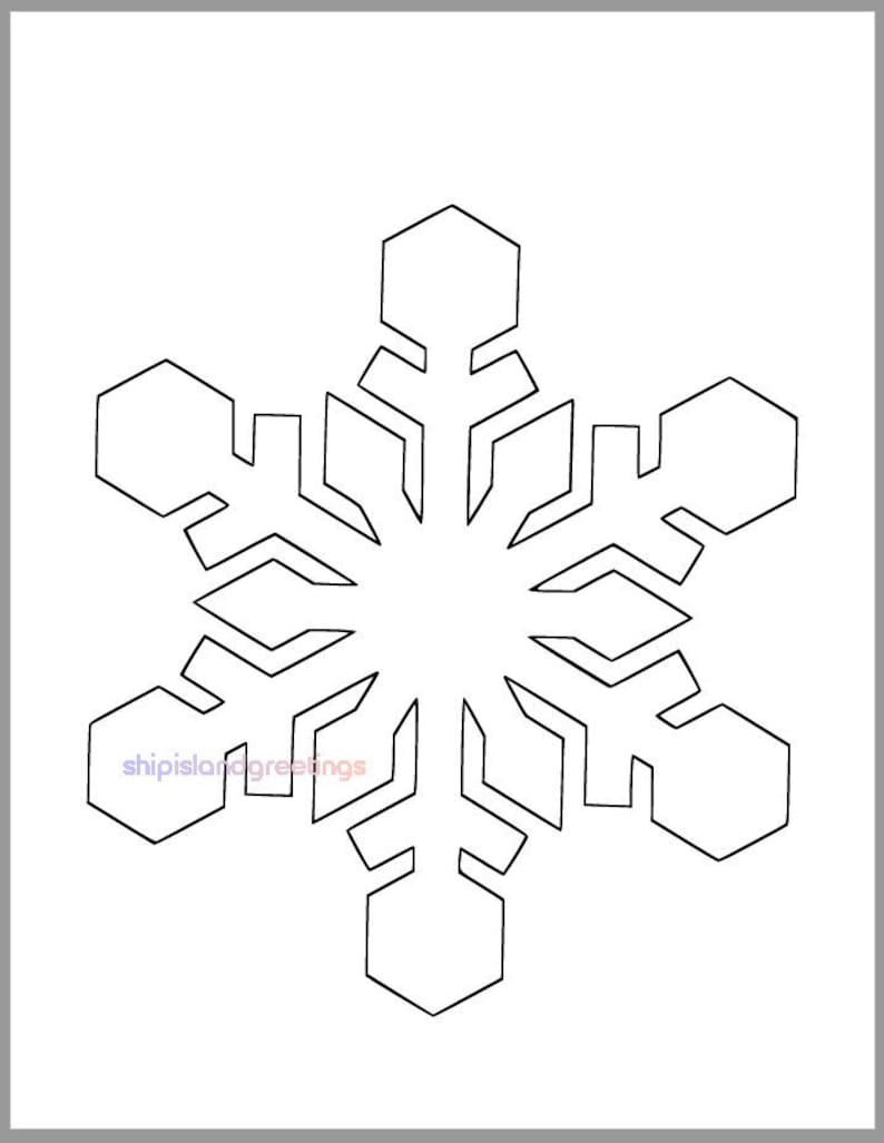 8 Inch Snowflake Template-printable Snowflake-winter Crafts-christmas ...