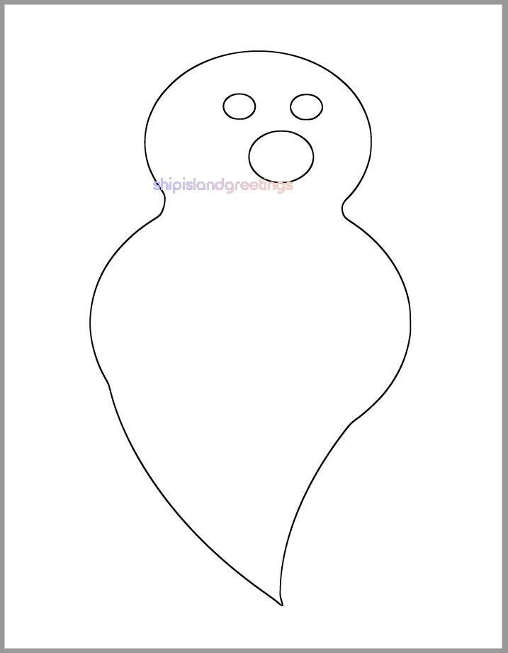 9 Inch Halloween Ghost Template-printable Ghost-halloween - Etsy