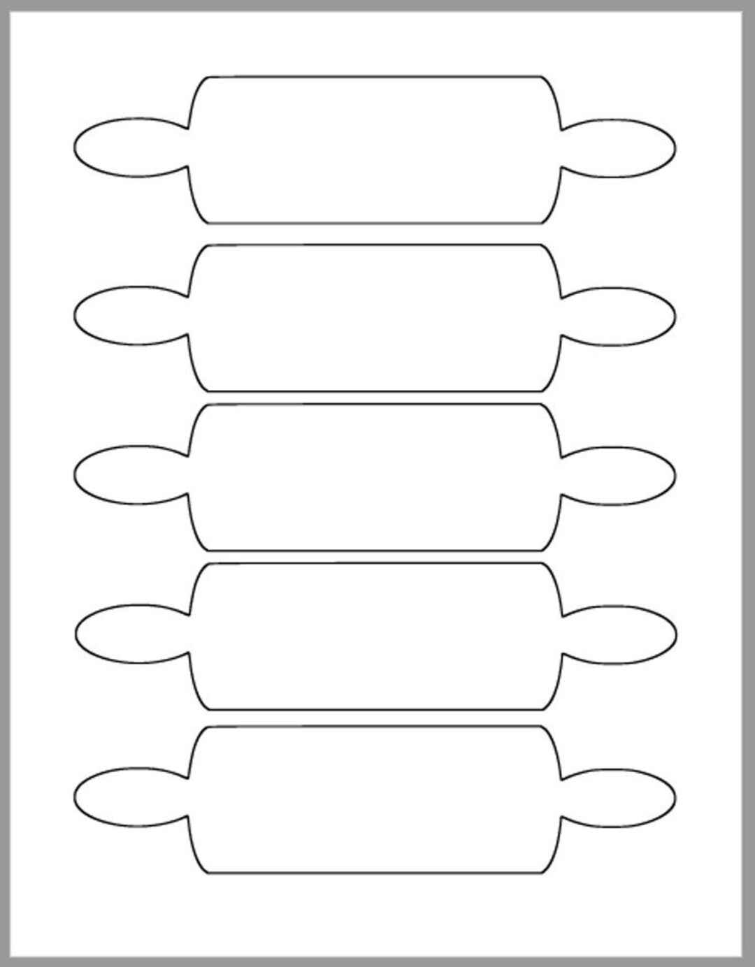 7 Inch Rolling Pins Template-baking Templates-rolling Pin Cutout-bridal ...