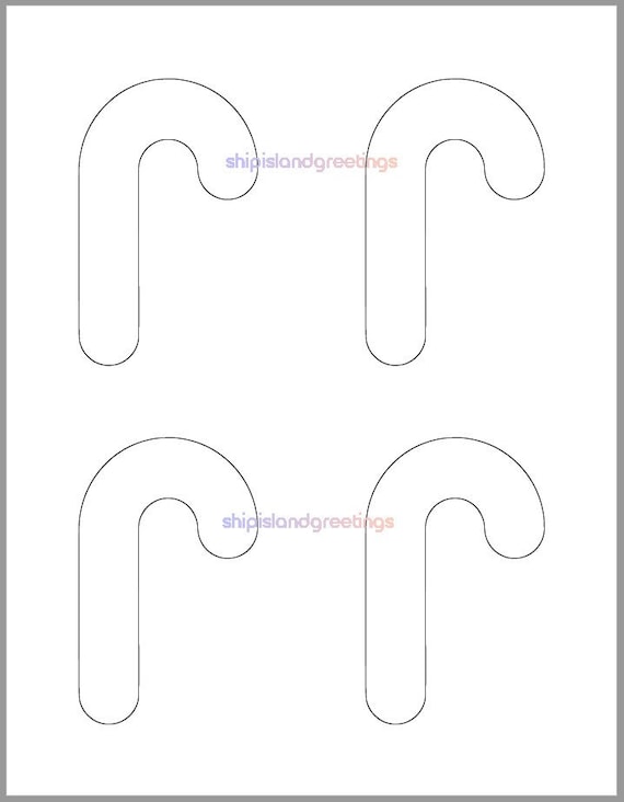 4 Inch Candy Cane Template-printable Template-holiday - Etsy
