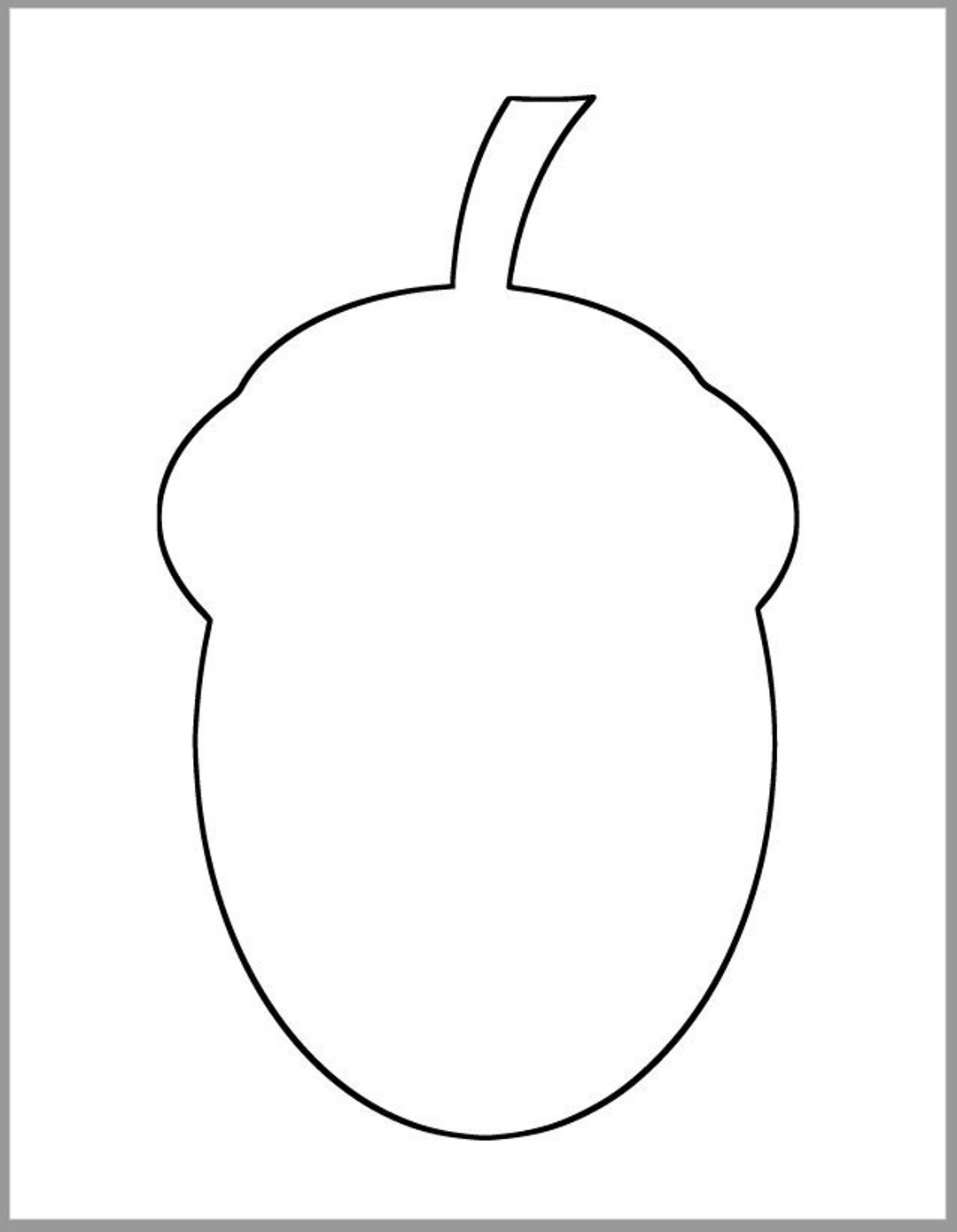 9.5 Inch Acorn Template-large Acorn Cutout-fall Wedding Decor-classroom ...