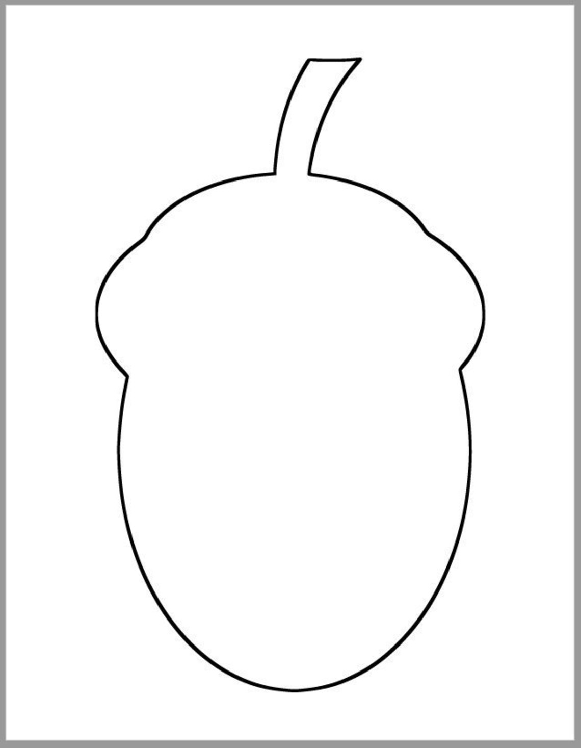 9.5 Inch Acorn Template-large Acorn Cutout-fall Wedding Decor-classroom ...