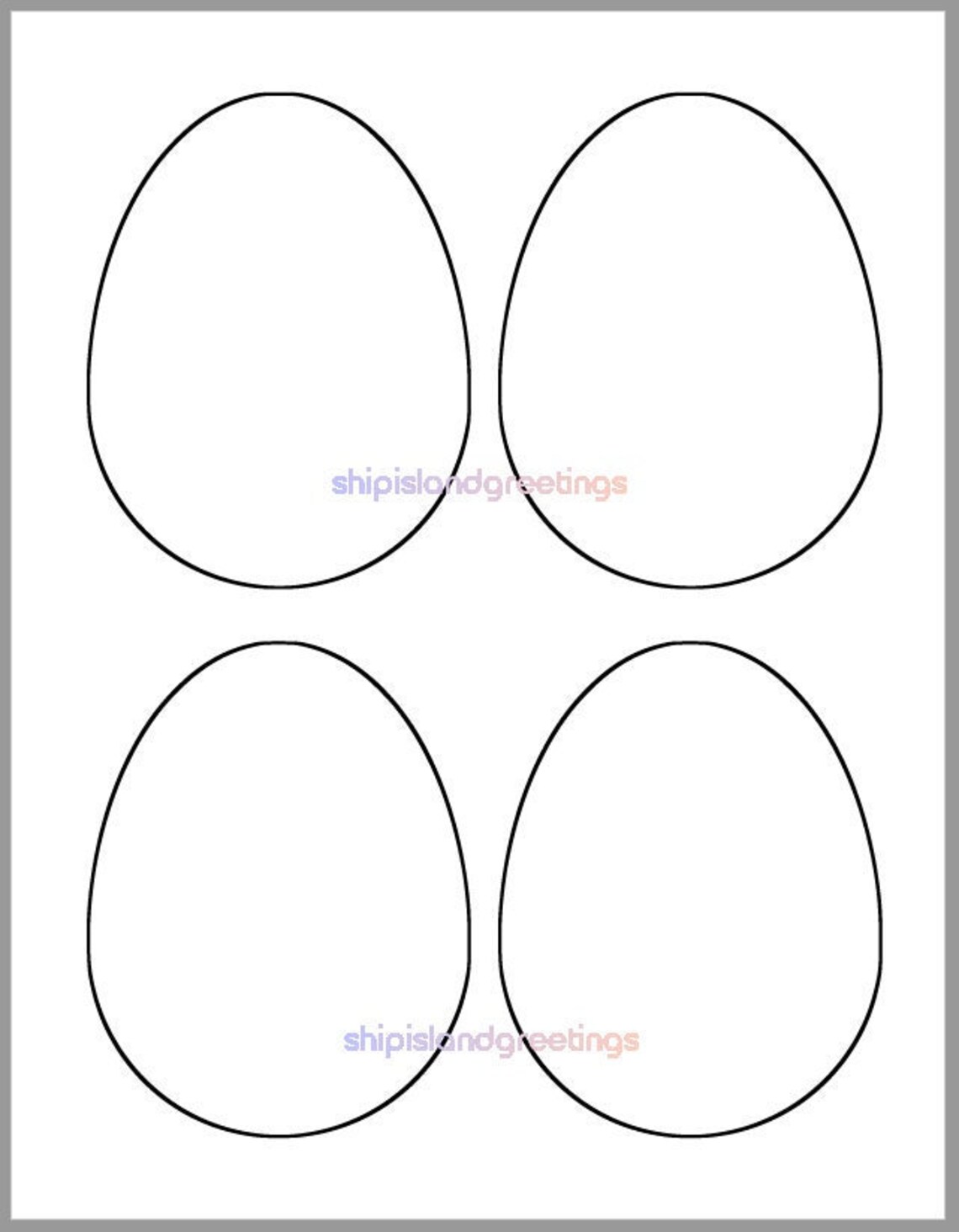 4.5 Inch Easter Eggs Template-printable Easter Eggs-easter Crafts-diy ...