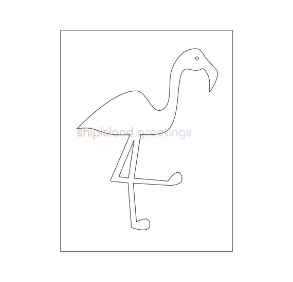 Flamingo Drawing Template