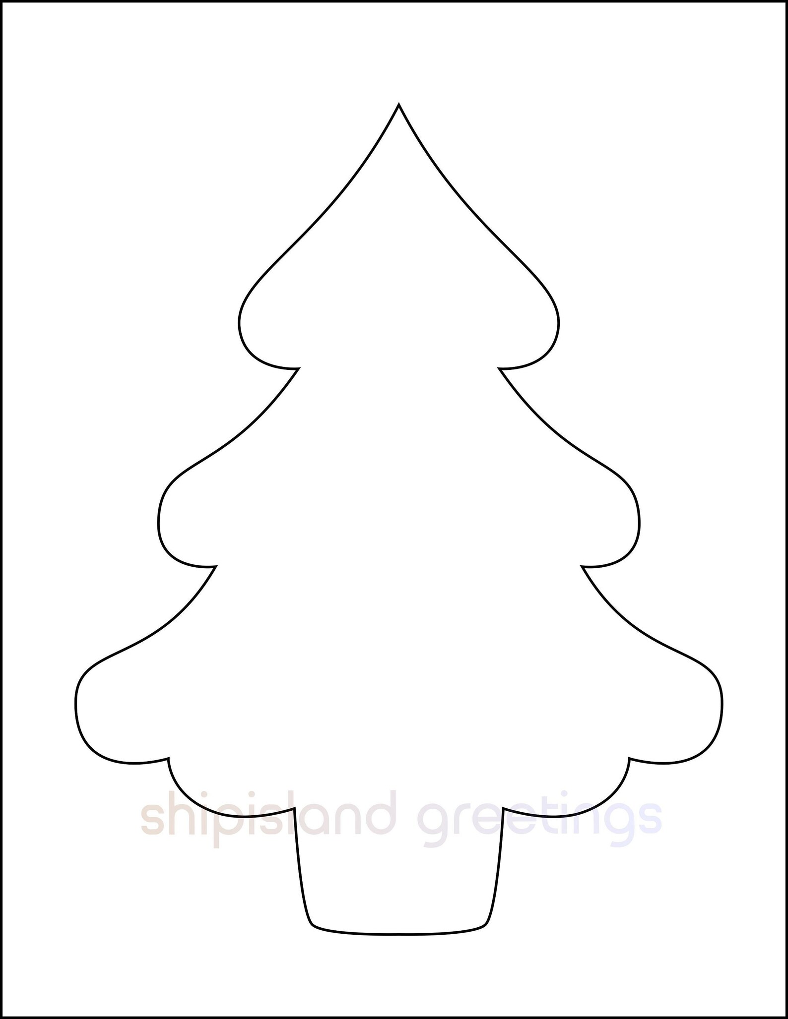 Printable Pine Tree Template-pdf Download-tree Cutout-christmas Tree ...