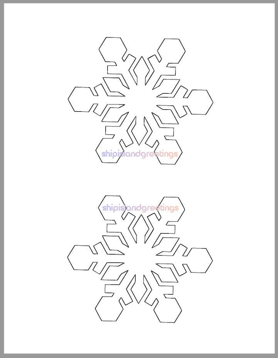 4 Inch Snowflake Template-printable Snowflake-winter | Etsy