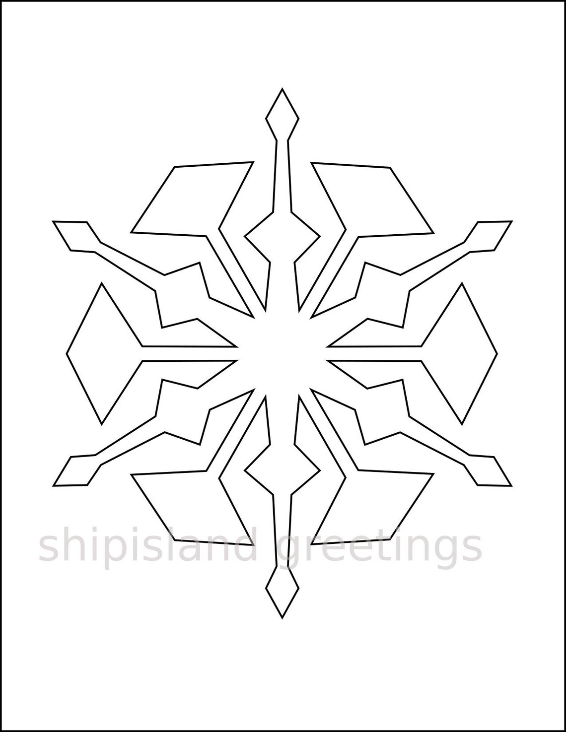 8 Inch Snowflake Template-printable Snowflake-winter-christmas Decor ...