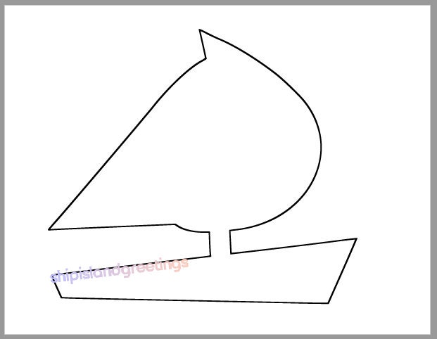 8 Inch Sailboat Printable Template-large Sailboat Cutout-instant ...
