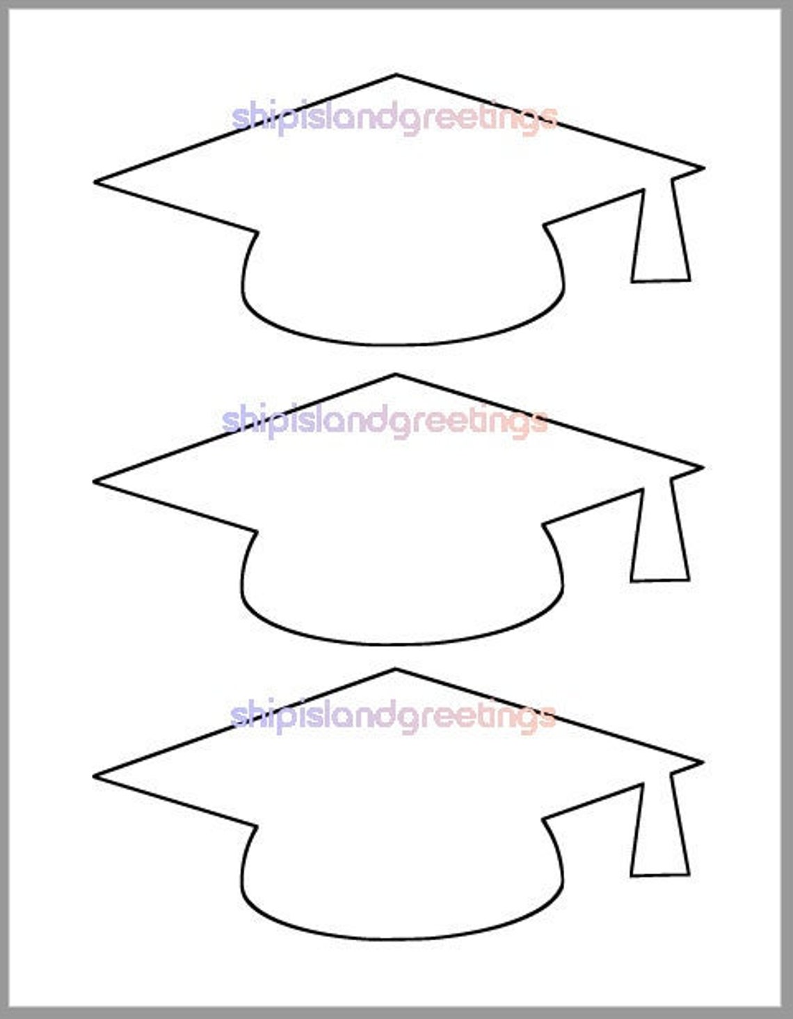 Graduation Cap Template-printable Template-grad Party Decor-graduation ...
