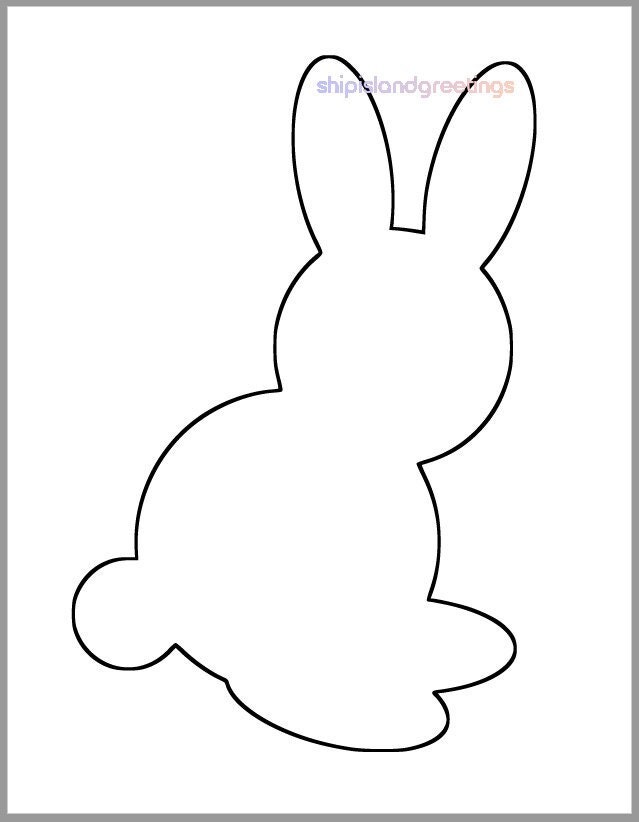 9.5 Inch Bunny Template-large Printable Rabbit-easter Spring Crafts-diy ...