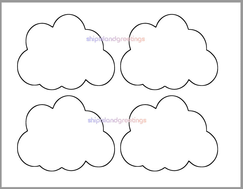 Printable Cloud Template-baby Shower Decor-spring Classroom-kids Crafts ...