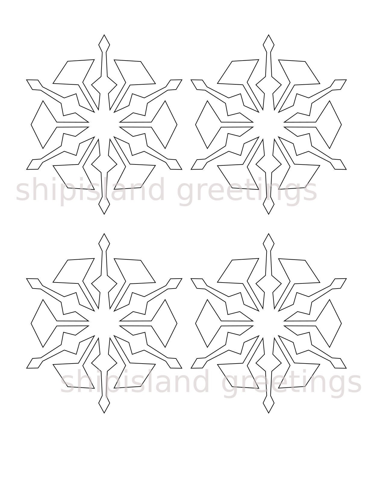 4 Inch Snowflake Template-printable Snowflake-winter Crafts-christmas ...