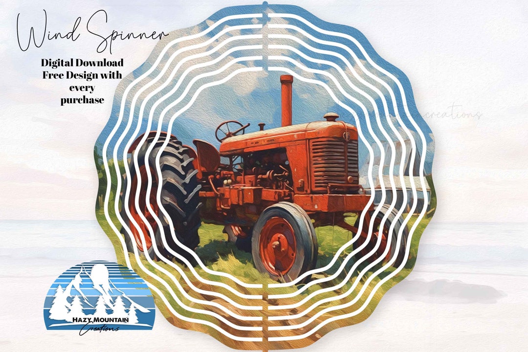 Tractor Sublimation Wind Spinner Design, Wind Spinner Design, DESIGN ...