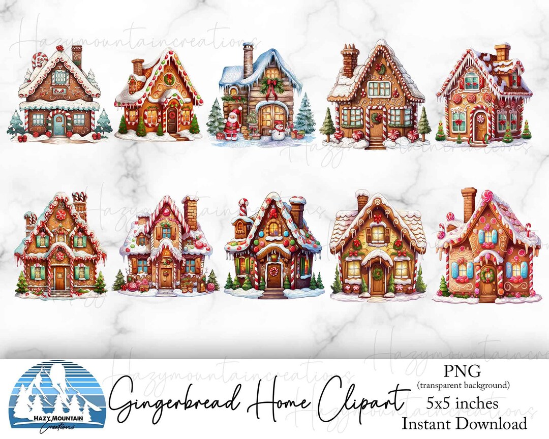 Gingerbread House Clipart, Winter Clipart, Gingerbread Christmas ...