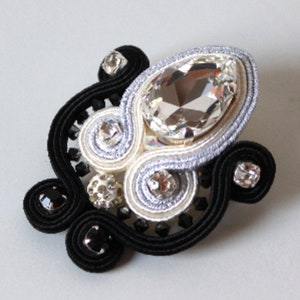 MAYA Swarovski Hair Clip Headpiece With Soutache Crystals - Etsy