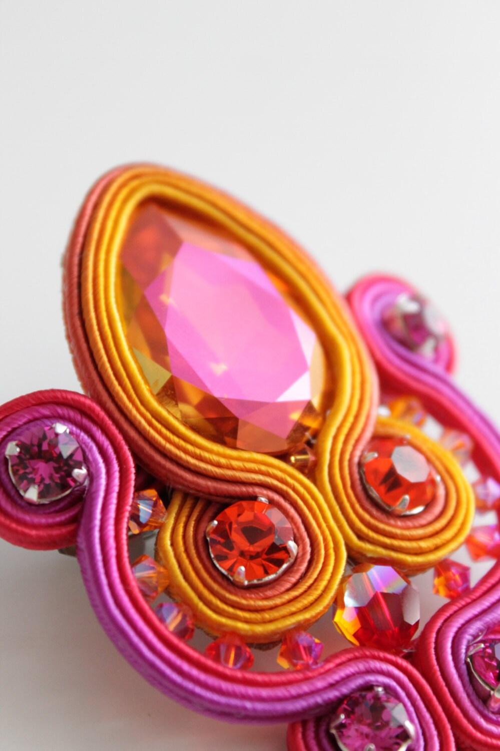 MAYA Swarovski Hair Clip Headpiece With Soutache Crystals - Etsy