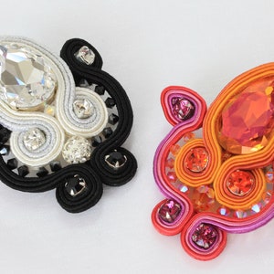MAYA Swarovski Hair Clip Headpiece With Soutache Crystals - Etsy