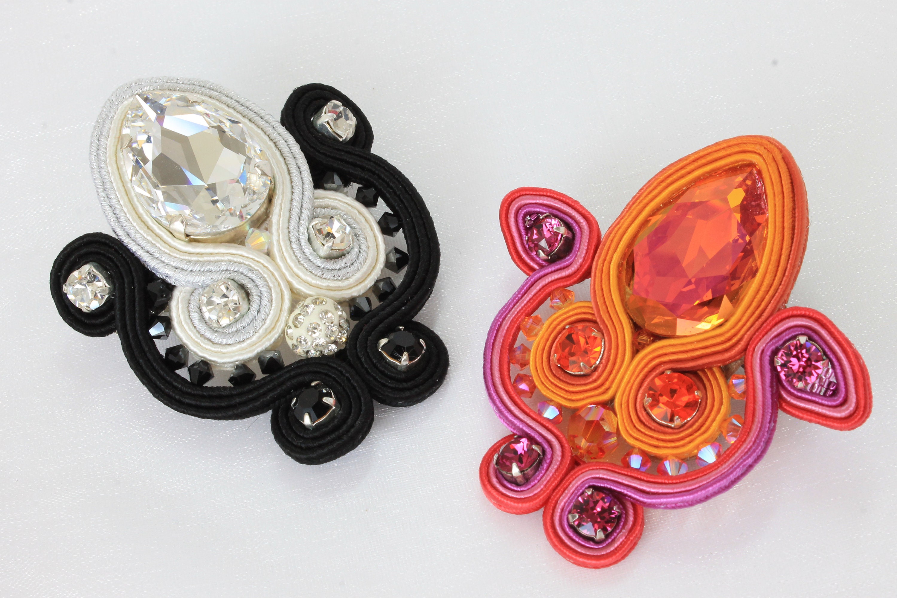 MAYA Swarovski Hair Clip Headpiece With Soutache Crystals - Etsy