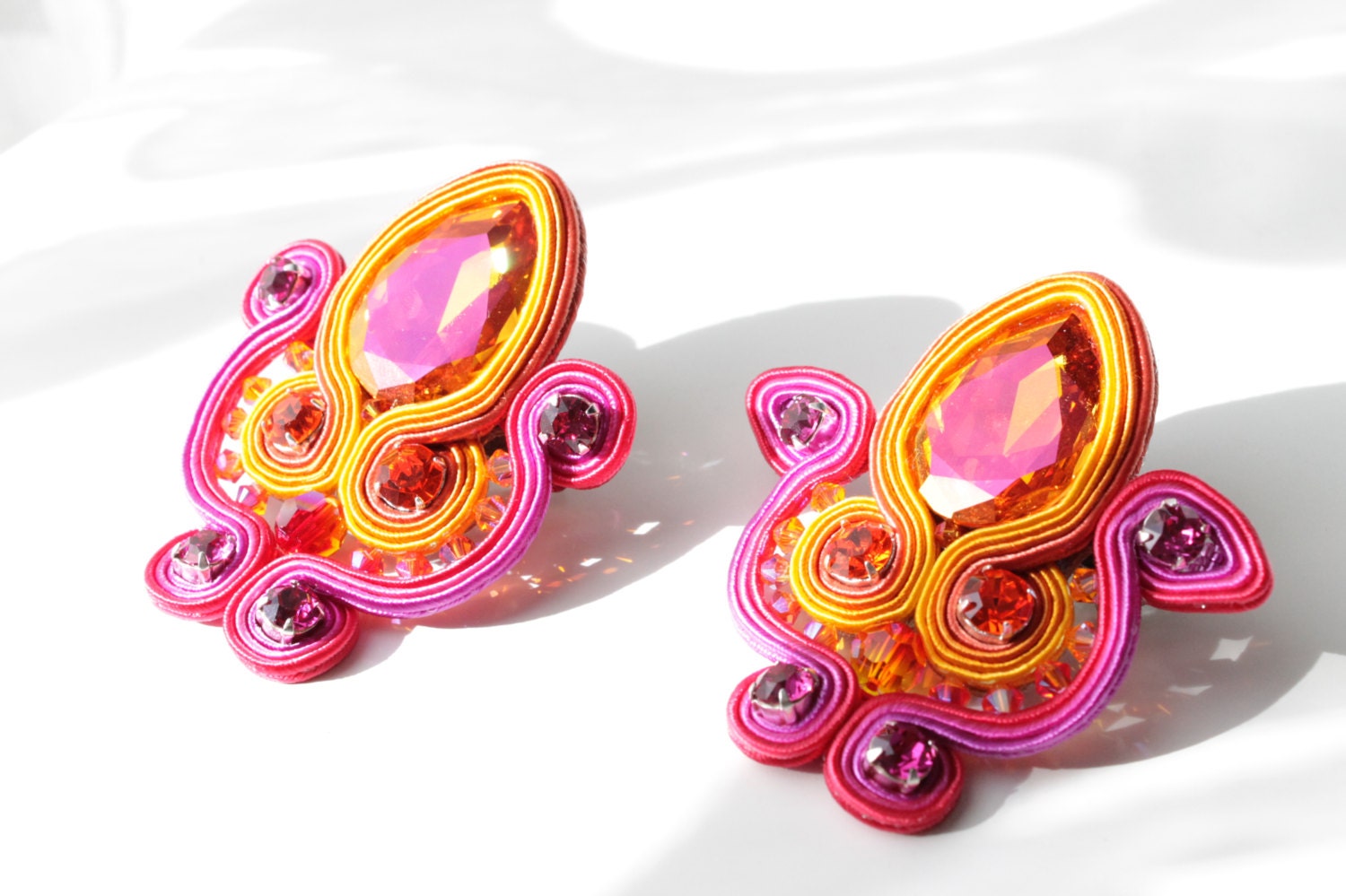 MAYA Swarovski Hair Clip Headpiece With Soutache Crystals - Etsy
