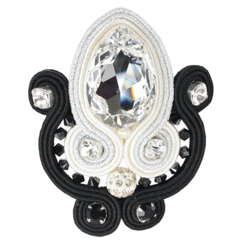 MAYA Swarovski Hair Clip Headpiece With Soutache Crystals - Etsy