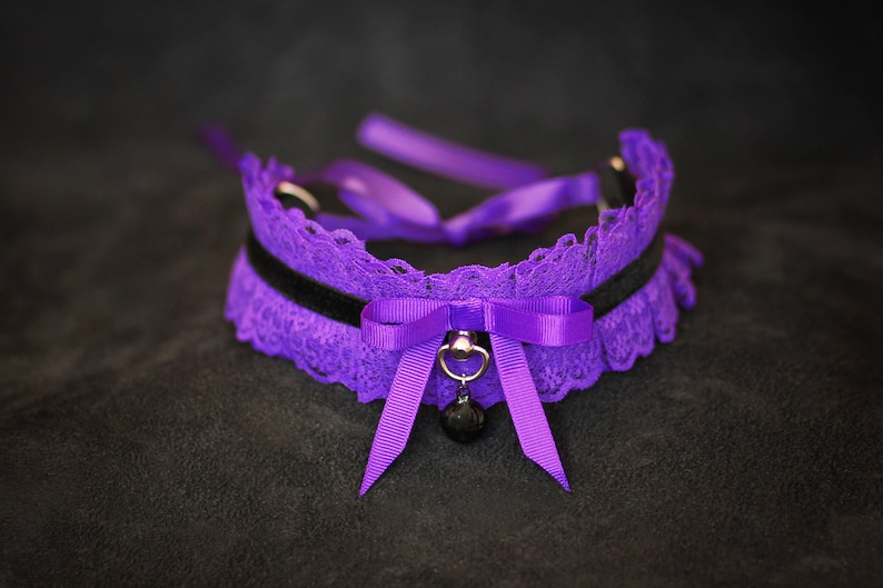 DDLG Choker Black Lace Choker Kitten Play With Bell Collar Bdsm Kitten ...