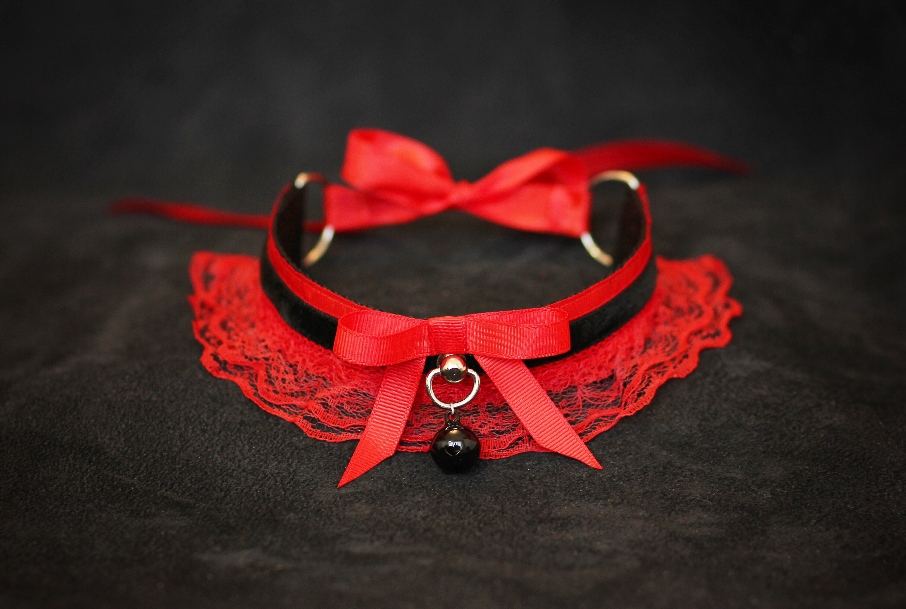 DDLG Choker Black Lace Choker Kitten Play With Bell Collar Bdsm Kitten ...