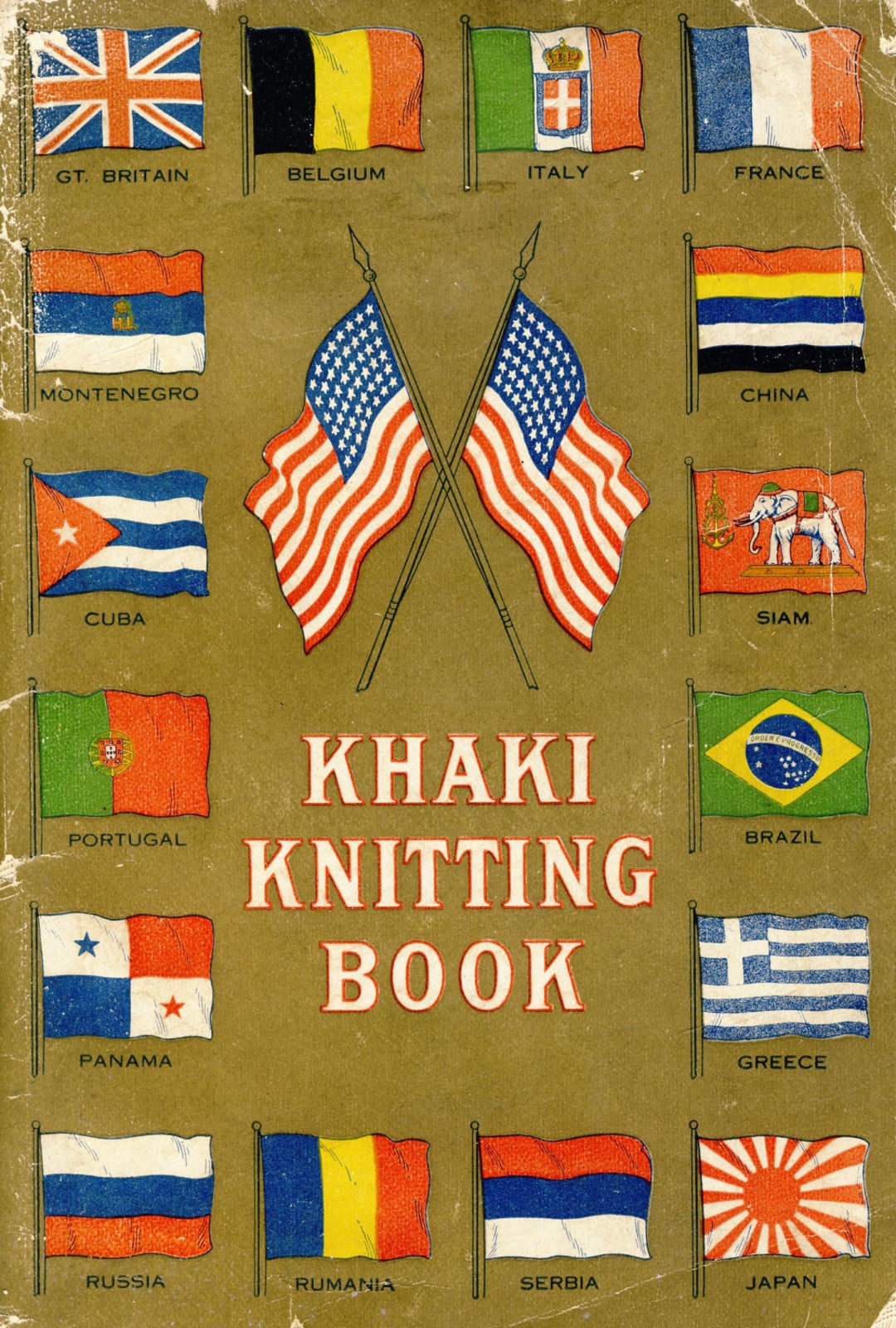 WWI Era Khaki Knitting Booklet 1917 Knit and Crochet Patterns for ...