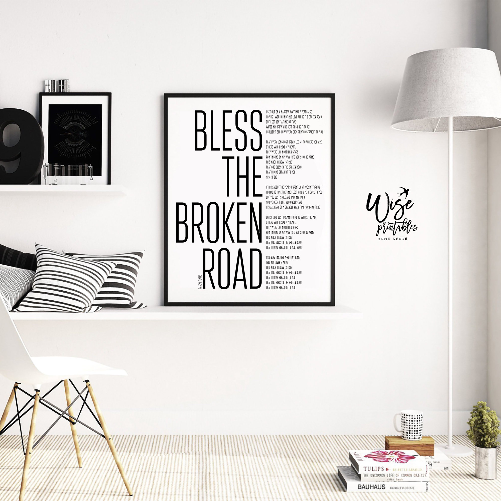 Rascal Flatts Bless The Broken Road song print Lyrics decor | Etsy