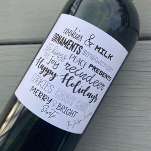 Personalized Christmas WINE LABELS, Holiday Gifts for Wine Lovers ...