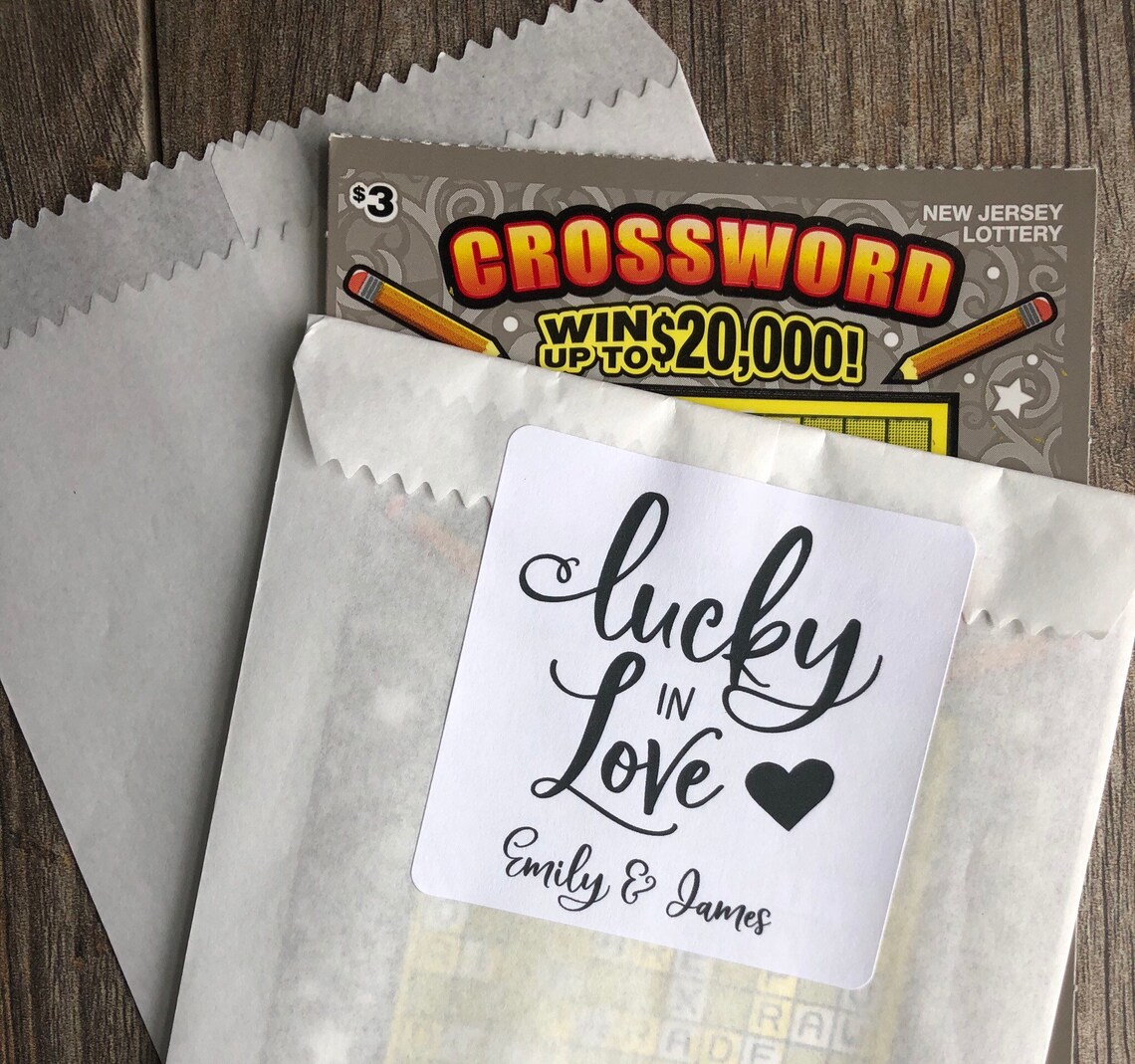 Lucky in Love Lottery Ticket Favor Sticker Lotto Sticker - Etsy