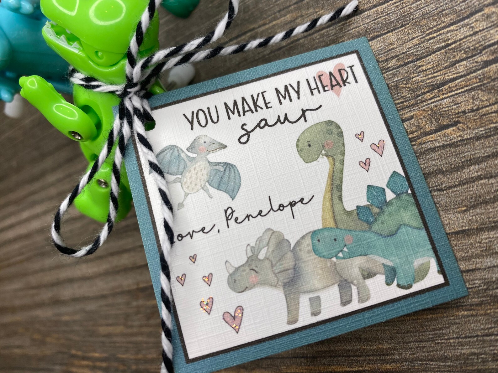 Dinosaur Valentine's Day Card for Kids Class Parties, School Valentines ...