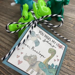 Dinosaur Valentine's Day Card for Kids Class Parties, School Valentines ...