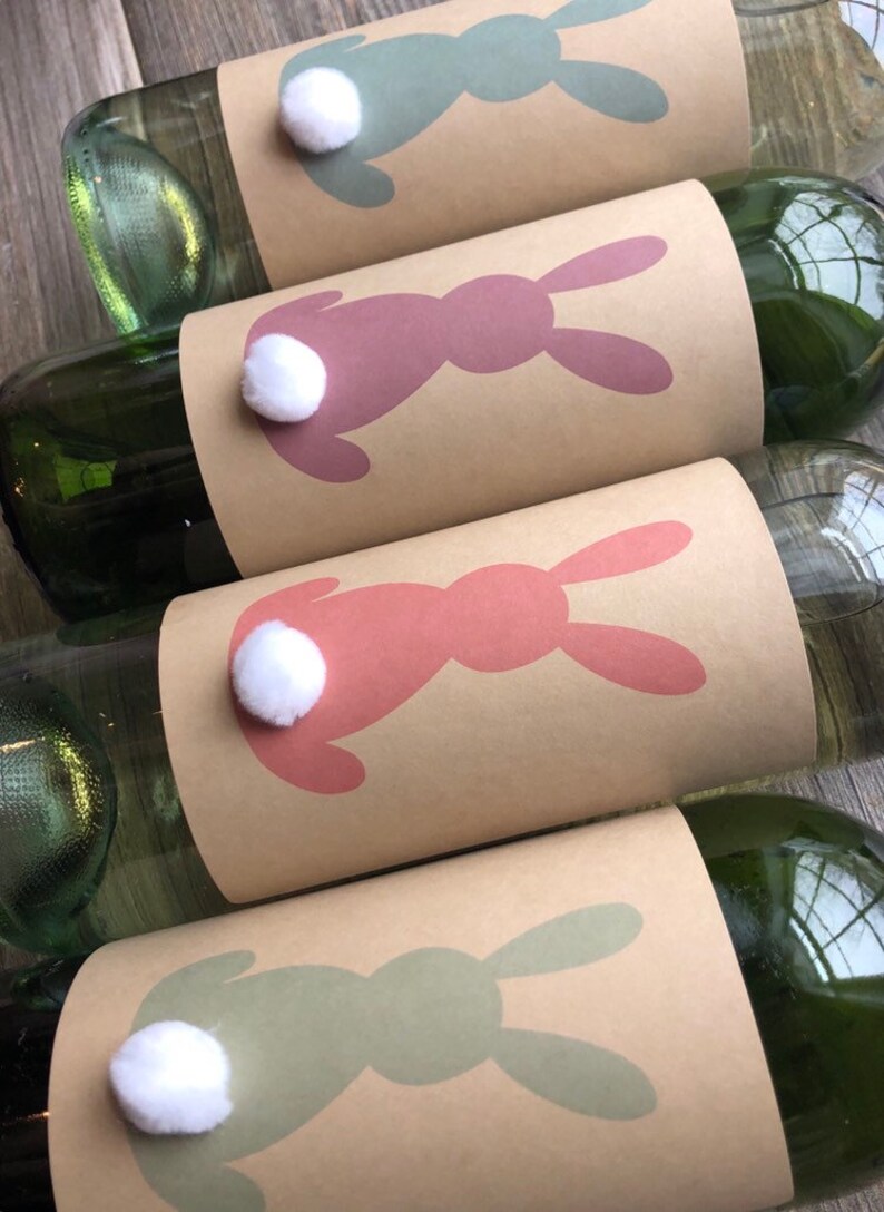 Easter Bunny Wine Label Table Decoration Baby Shower - Etsy.de