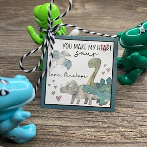 Dinosaur Valentine's Day Card for Kids Class Parties, School Valentines ...