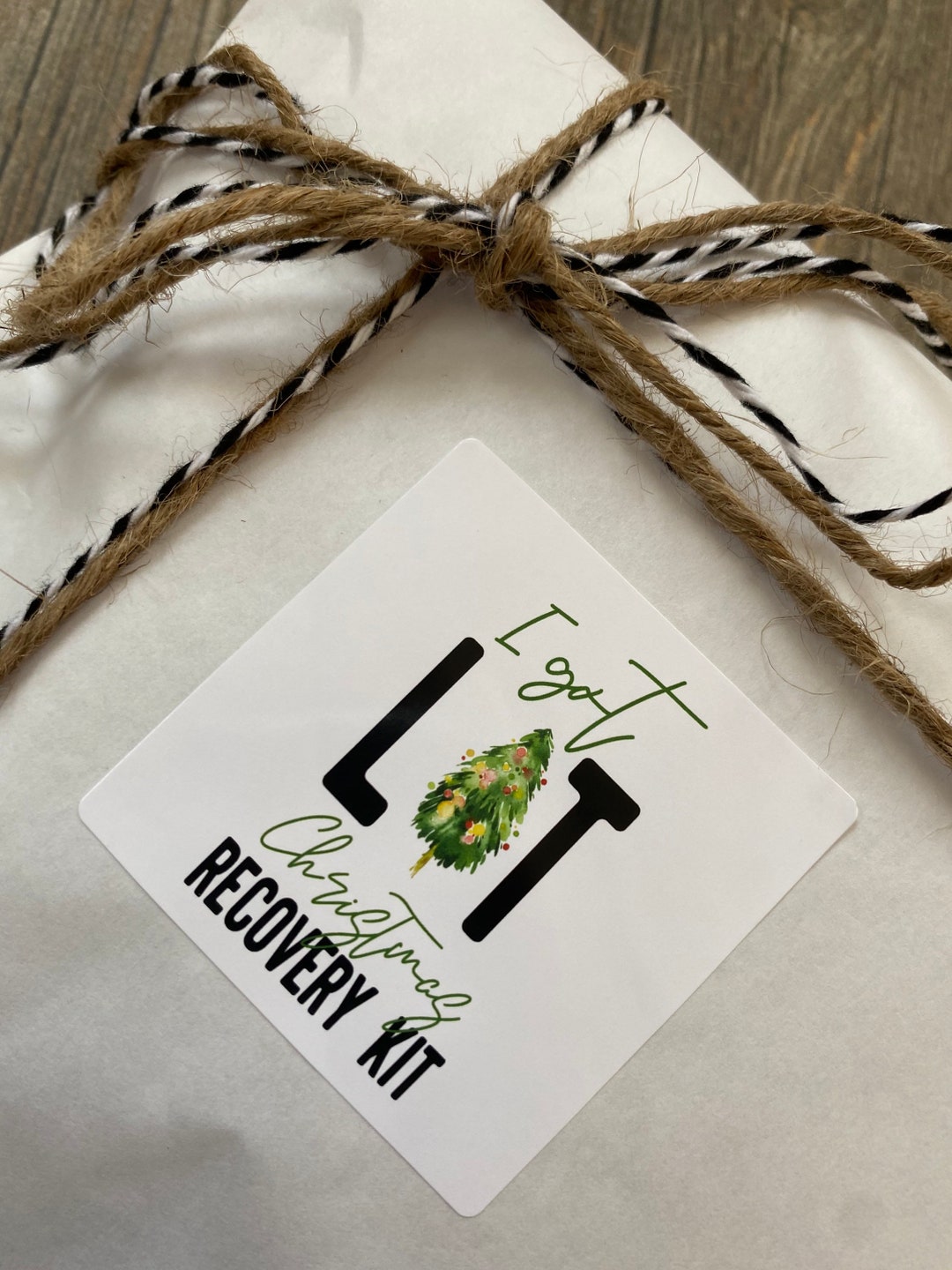 Christmas Recovery Kit Christmas Hangover Sticker, Holiday Care Package ...
