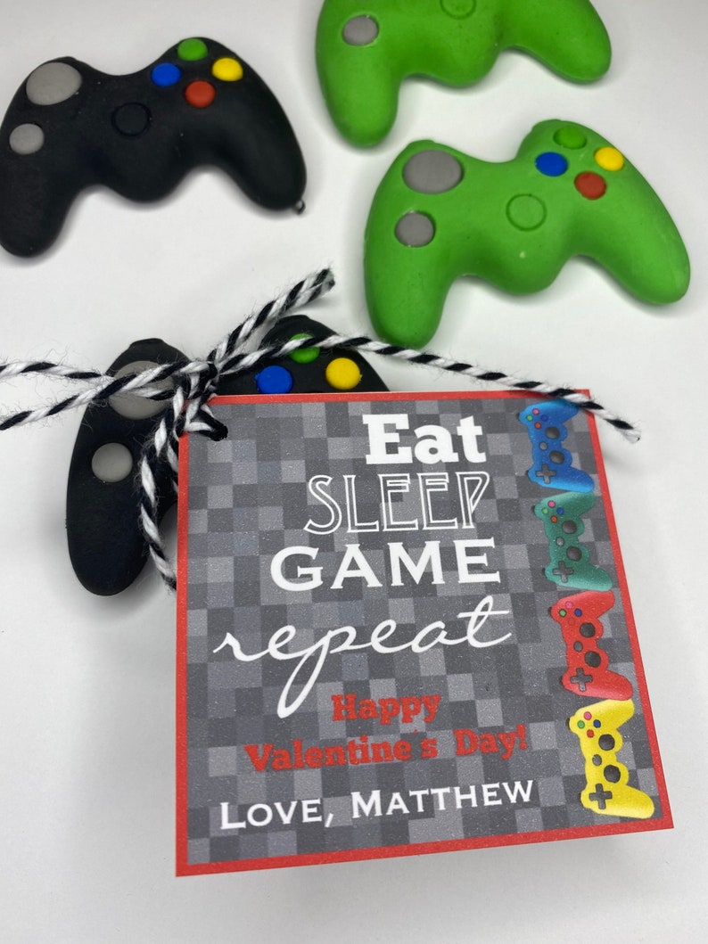 Video Gamer Valentine's Day Card for Kids Class Parties | Etsy