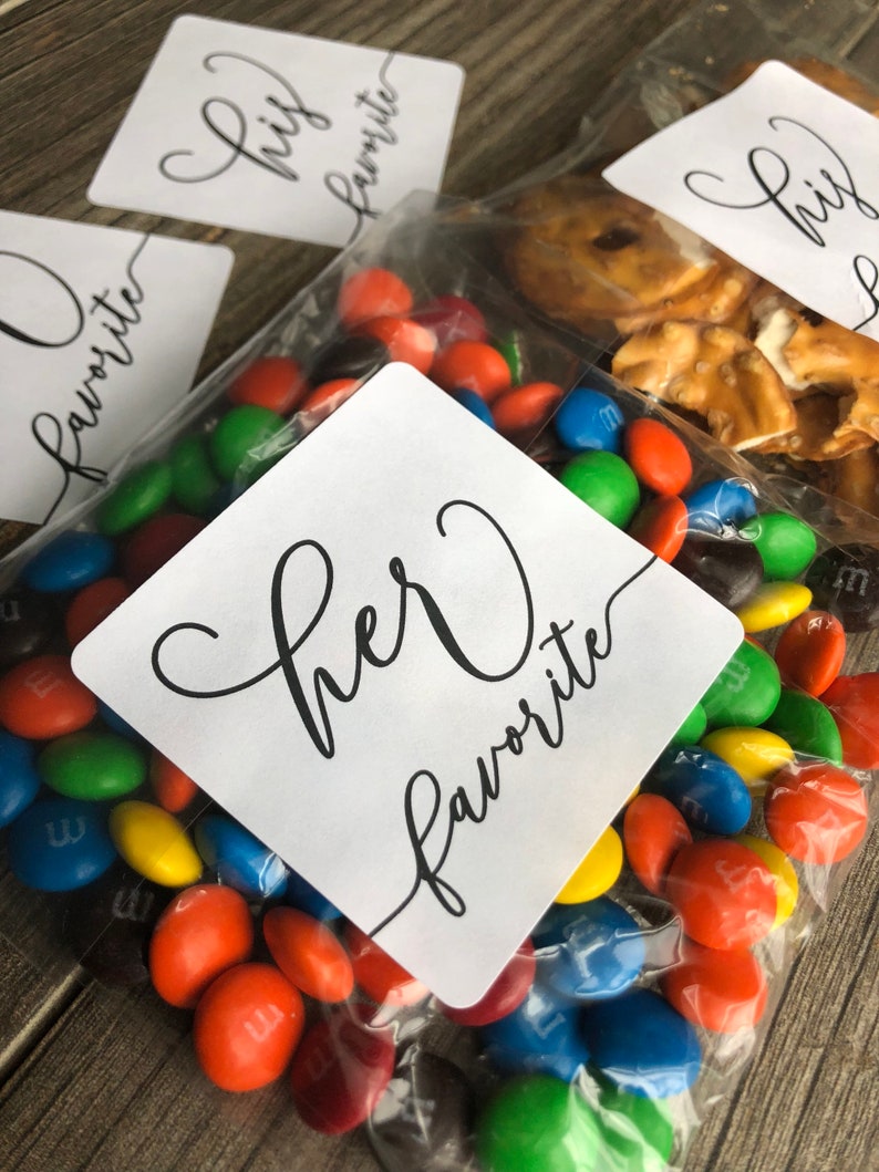 His and Her Favorite Stickers Wedding Welcome Hotel Bags - Etsy