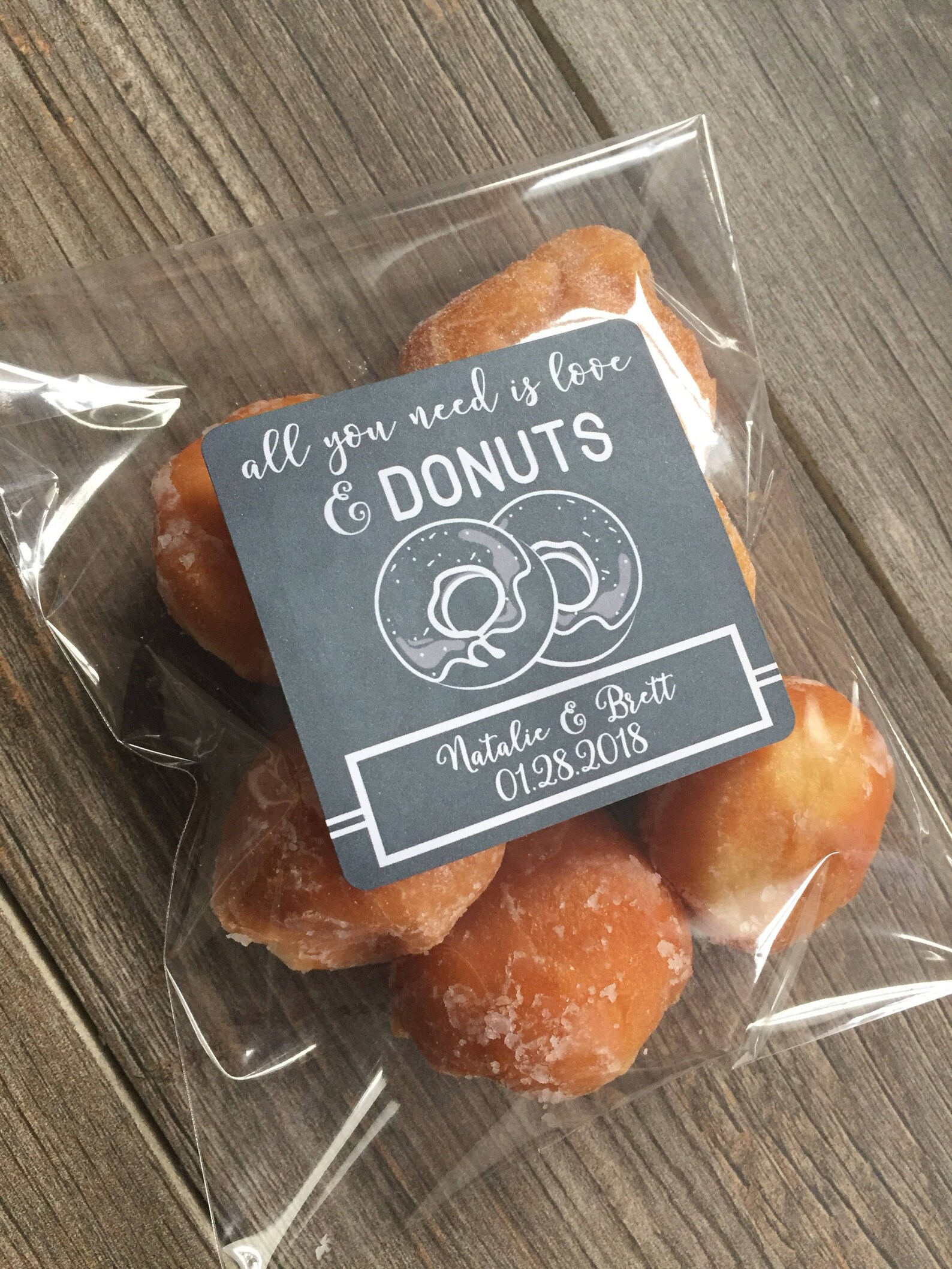 Donut Favor Sticker, All You Need is Love and Donuts, Thanks a Hole Lot ...