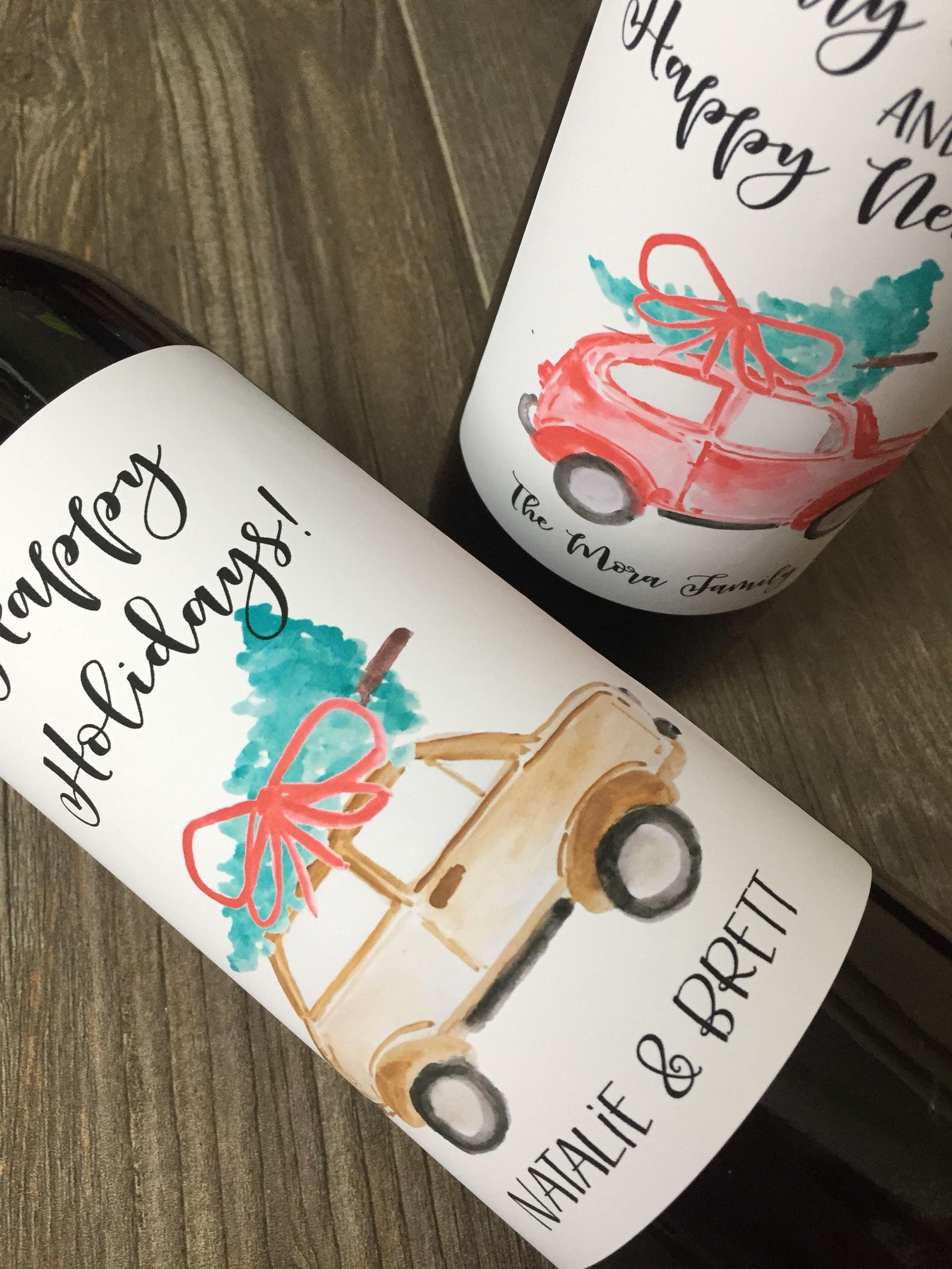 Personalized Christmas Wine Label-holiday Wine-christmas Wine Hostess ...