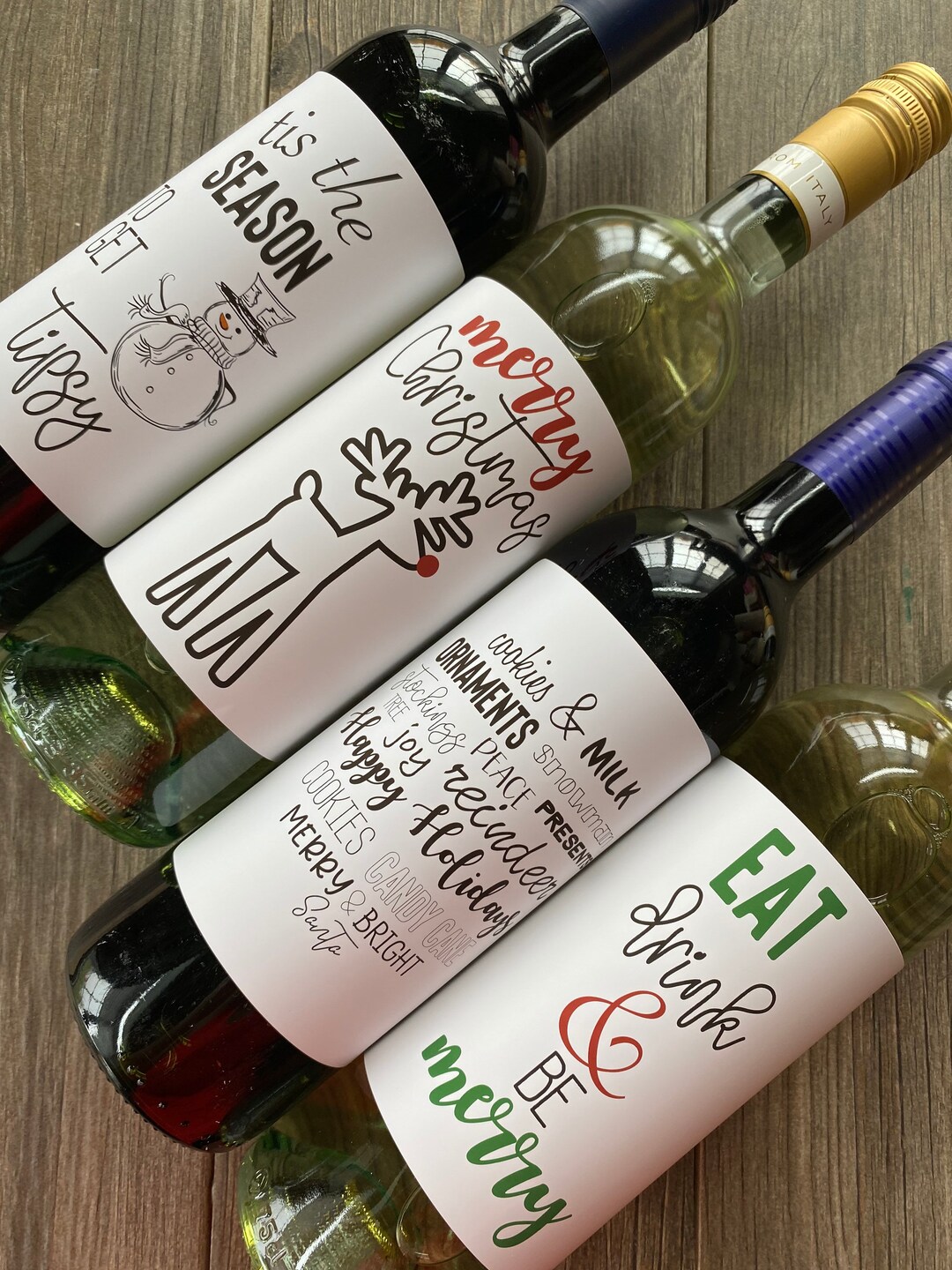 Christmas Wine Label - Holiday Wine - Christmas Personalized Wine ...